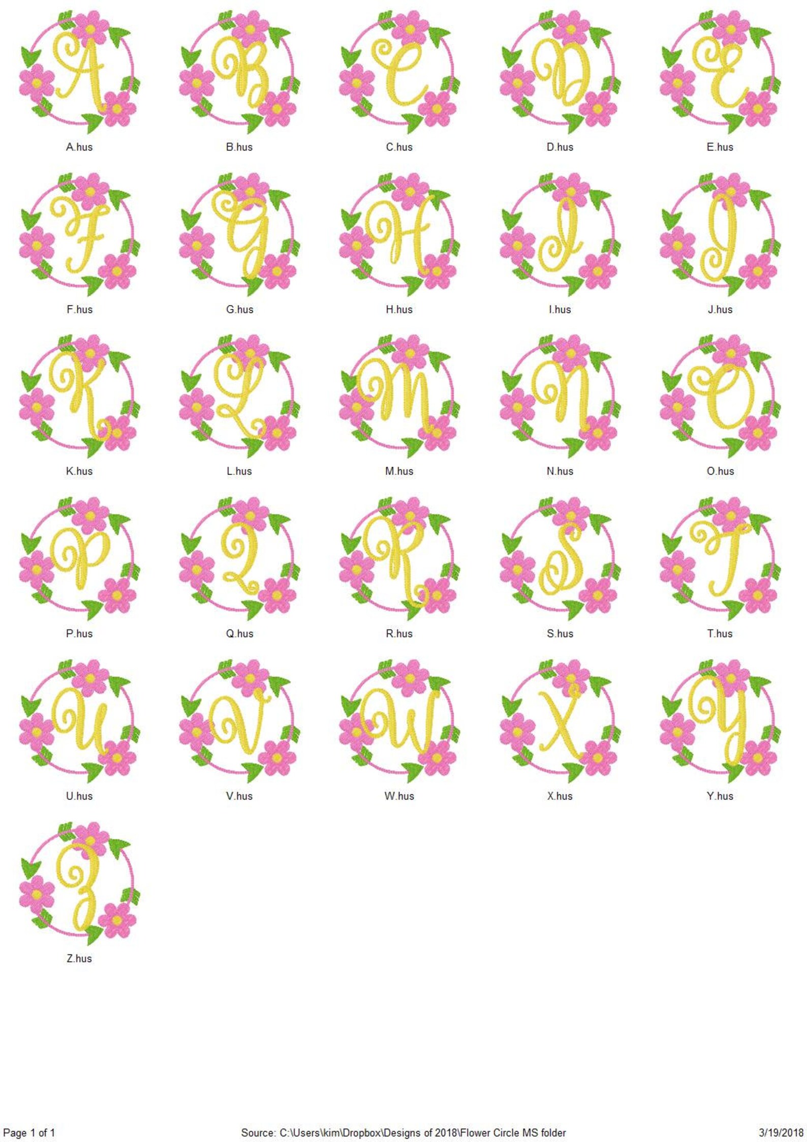 Embroidery Fonts, Daisy, Monogram Font, Embroidery Pattern, Machine ...