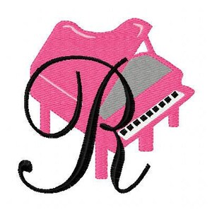Piano Embroidery Design, Recital Embroidery Design, Monogram Machine ...