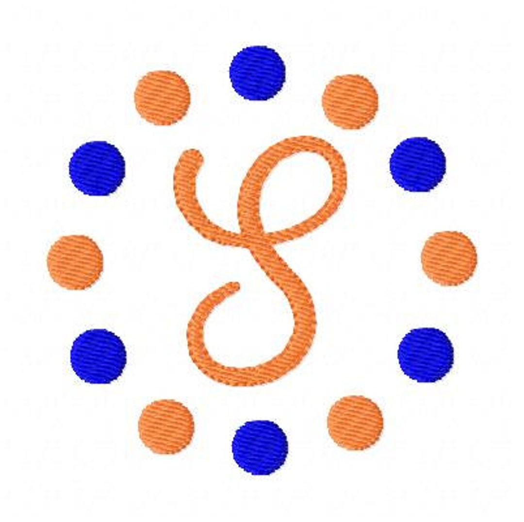 Dots // Circle // Machine Embroidery Monogram Font Design Set, Machine ...