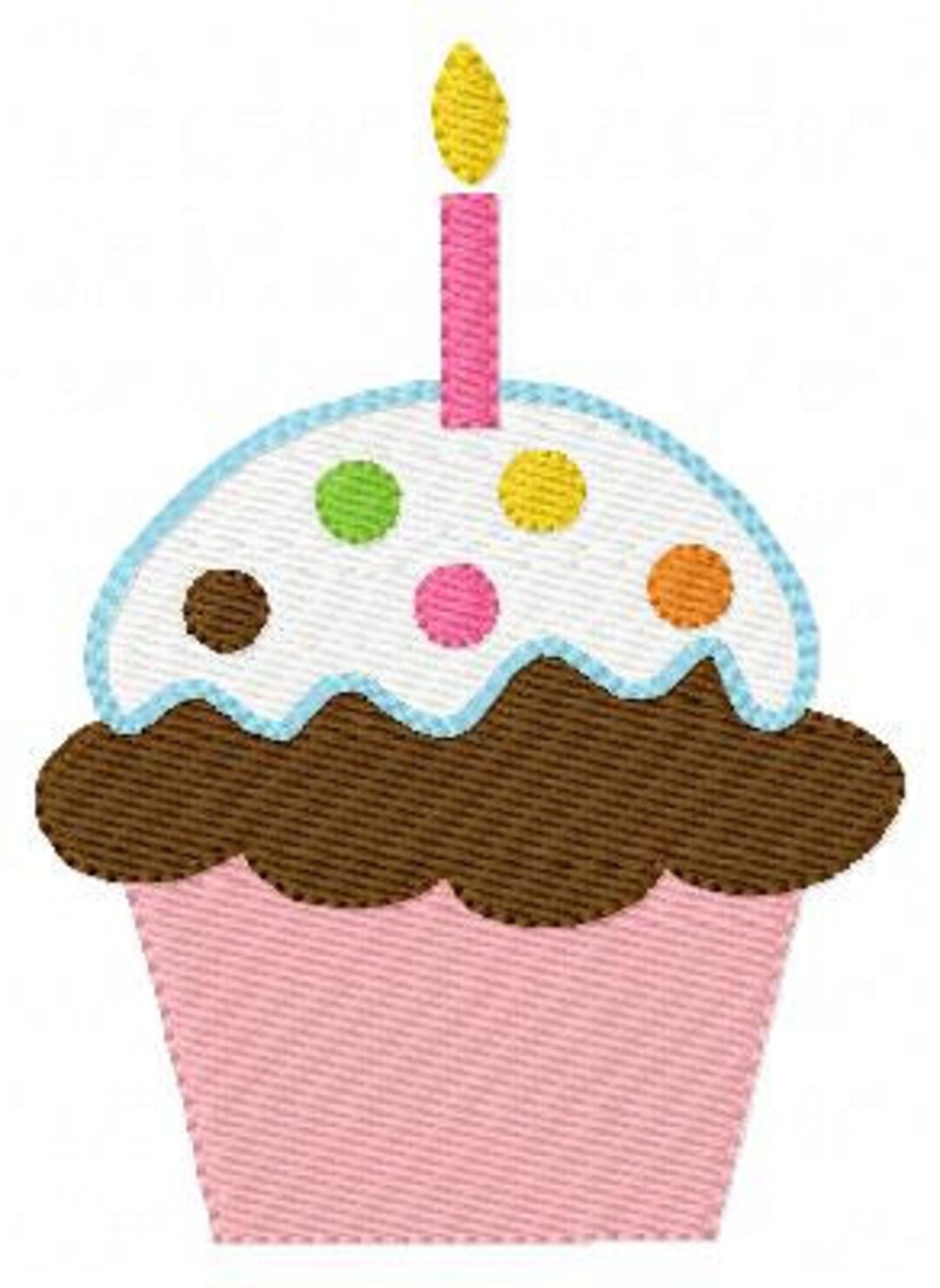 Embroidery Design, Birthday Cupcake With Candle 13 // Joyful Stitches ...