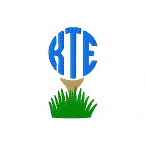 Golf Tee 3 Letter Circle Monogram Embroidery Font Design Set, Golf ...