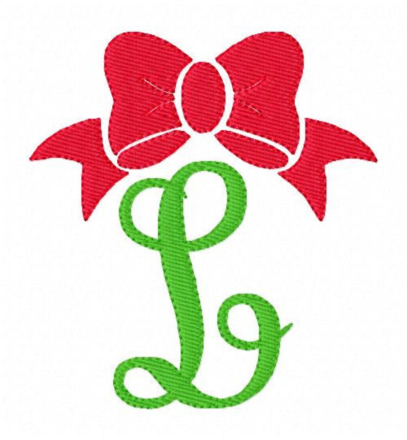 Bow Monogram Machine Embroidery Design Font Set Bow | Etsy