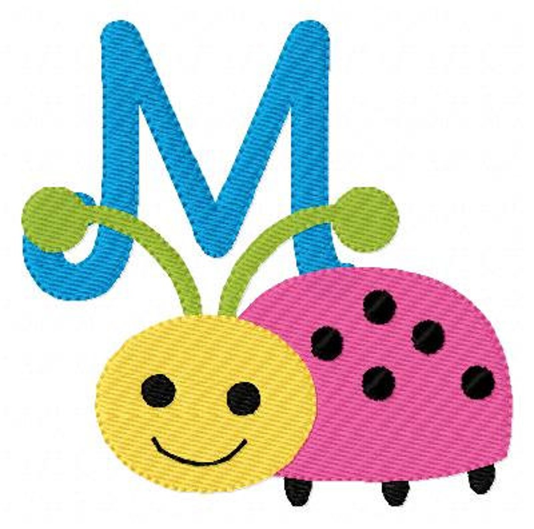 Ladybug //monogram Embroidery Font Design Set, Machine Embroidery ...