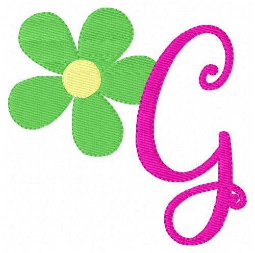 Daisy Flower Happy Machine Embroidery Monogram Font Design Set, Machine ...
