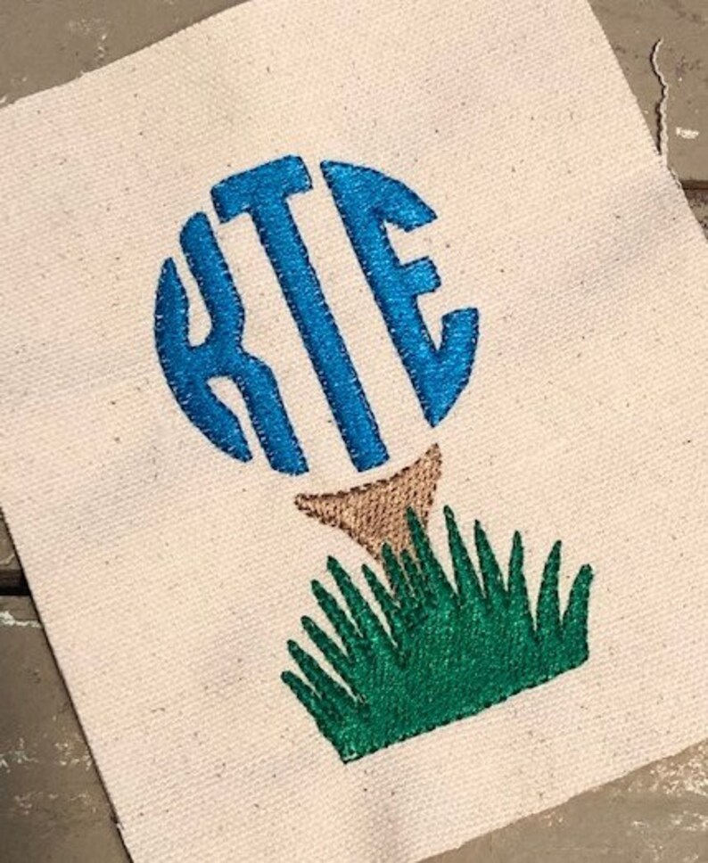 Golf Tee 3 Letter Circle Monogram Embroidery Font Design Set - Etsy