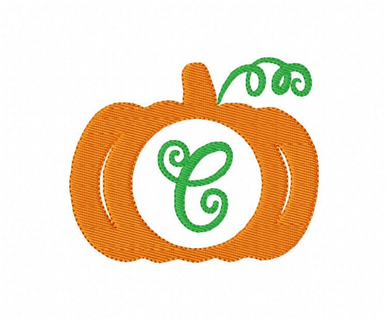 Pumpkin Vine Fall Monogram Embroidery Design Pumpkin Monogram - Etsy