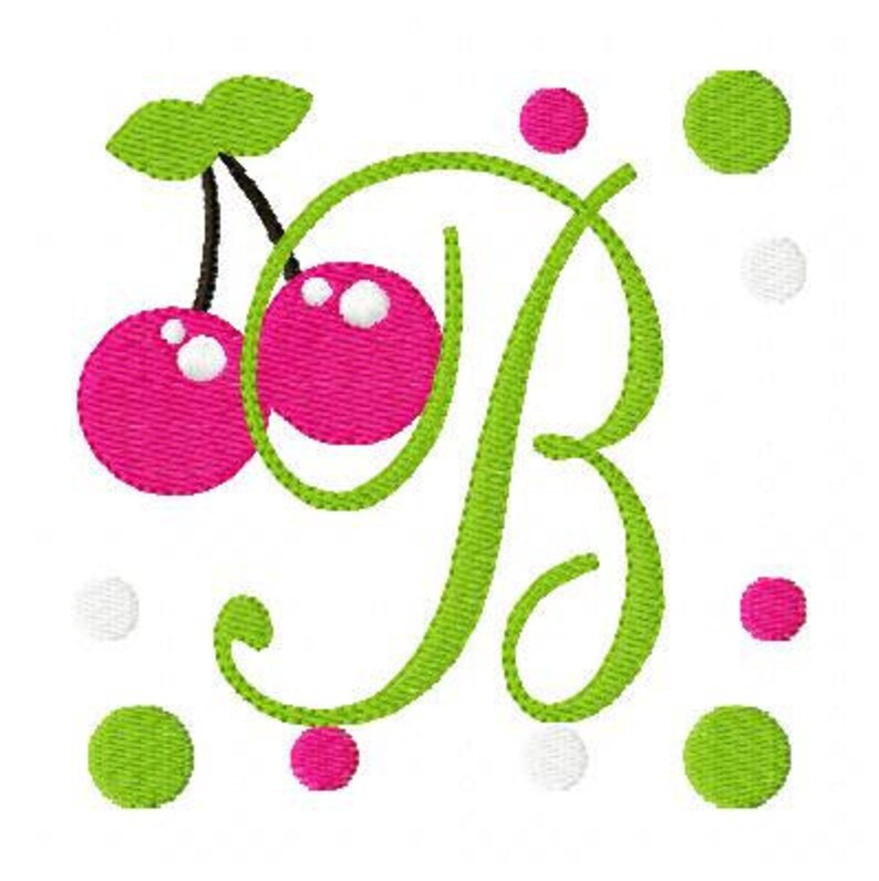 Embroidery Fonts Cherry Cherries Monogram Machine Embroidery - Etsy