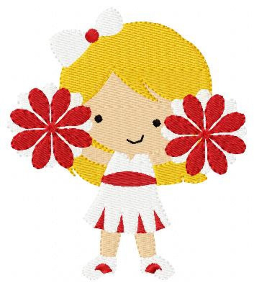 Embroidery Design, Cheerleader // Cheer // // 5x7 // Joyful Stitches - Etsy