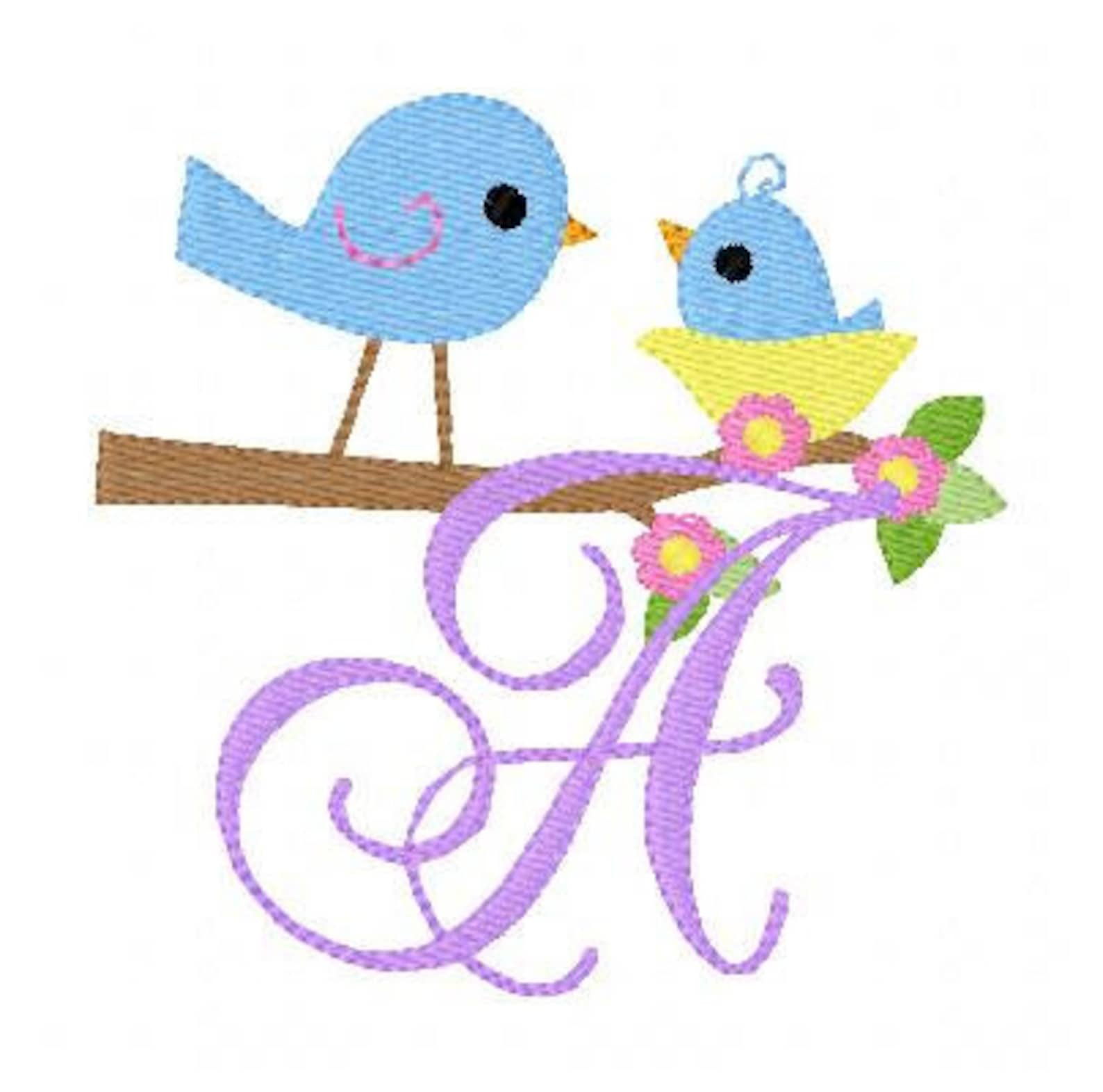 Mommy With Baby Bird Embroidery Design // Monogram Machine Embroidery ...