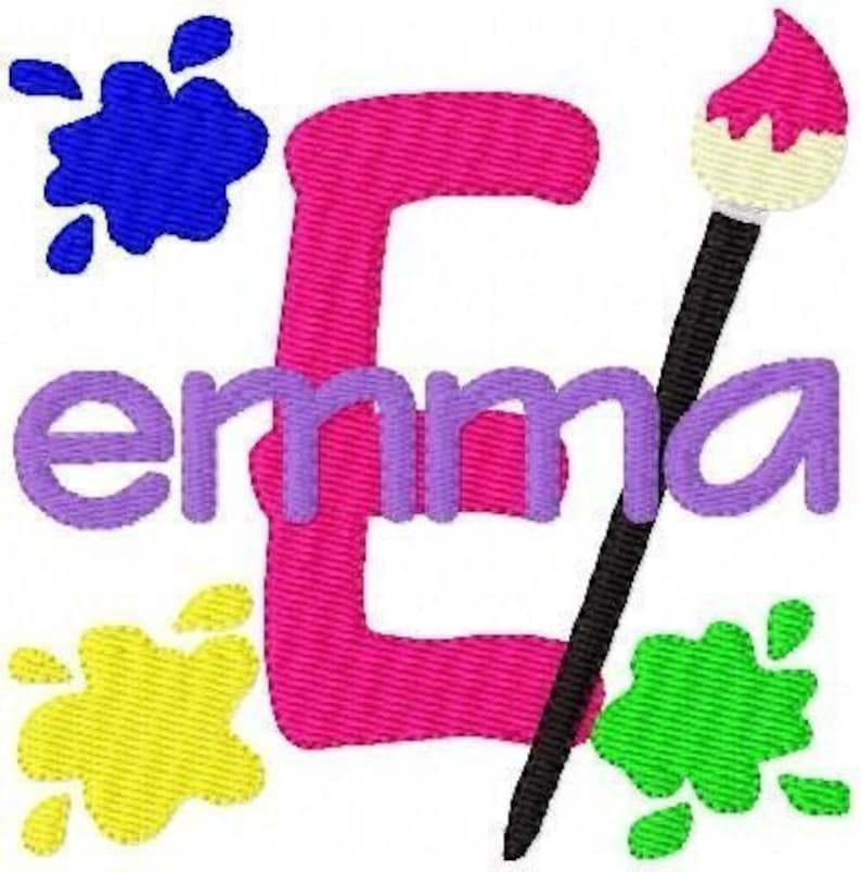 Painting Fun Art Monogram Font Machine Embroidery Design Set, Machine ...