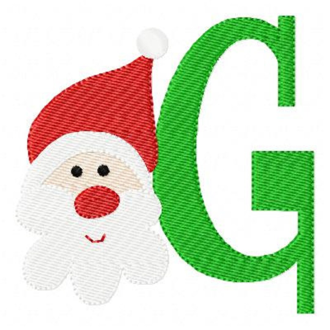 Merry Santa Christmas Monogram Machine Embroidery Font Design Set ...