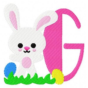 Bunny With Easter Eggs Machine Embroidery Monogram Font Set // Easter ...