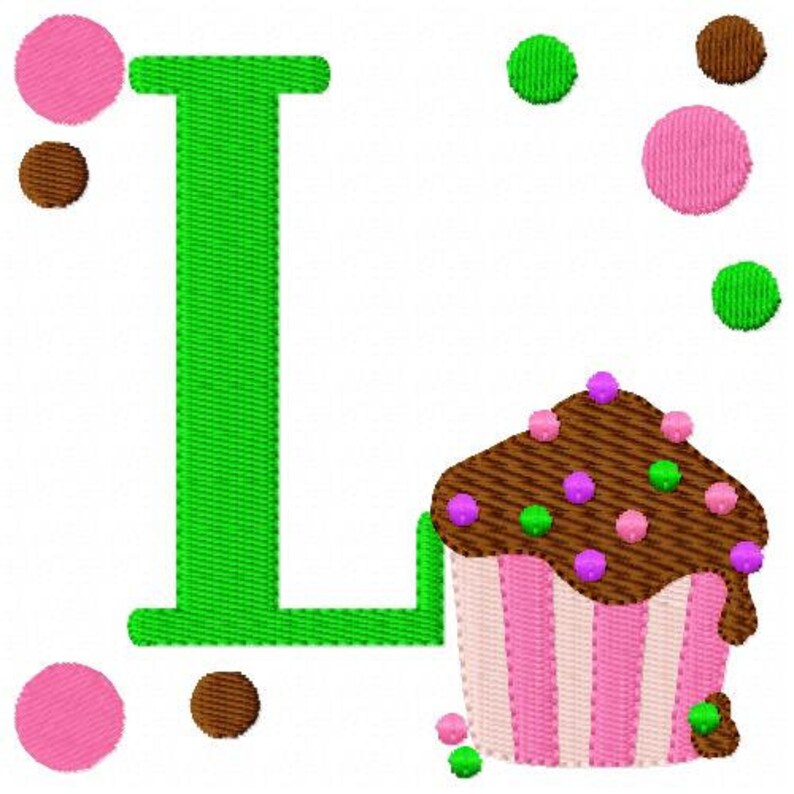 Cupcake Fun With Sprinkles Monogram Embroidery Font Designs | Etsy