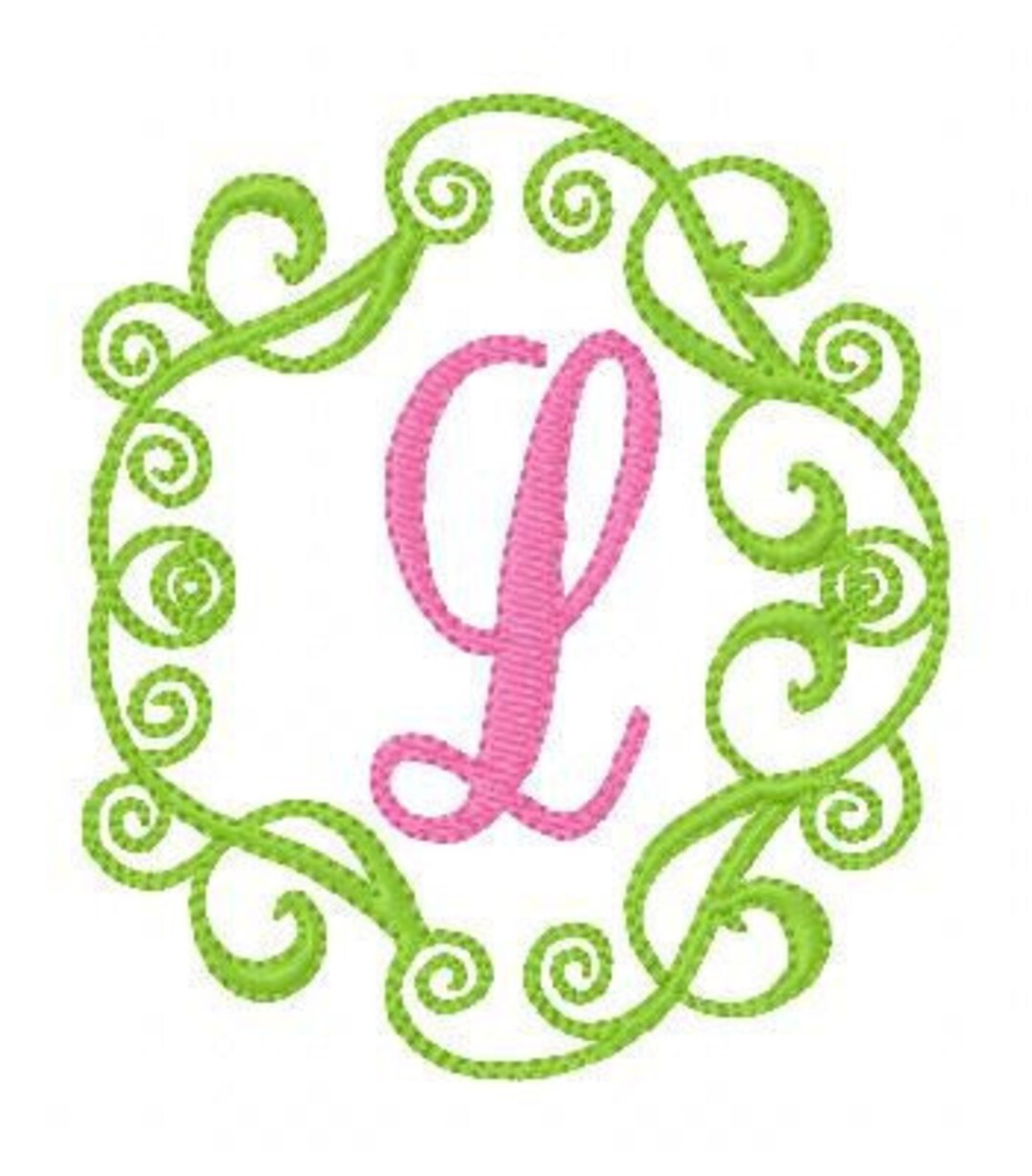 Monogram Machine Embroiery Design Set With Swirls, Machine Embroidery ...