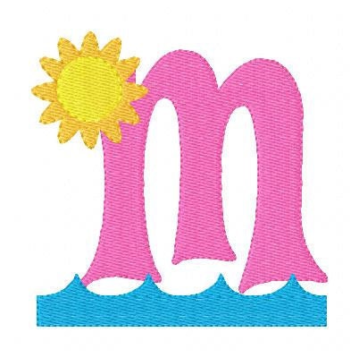 Summer Embroidery Design Beach Embroidery Design Monogram | Etsy