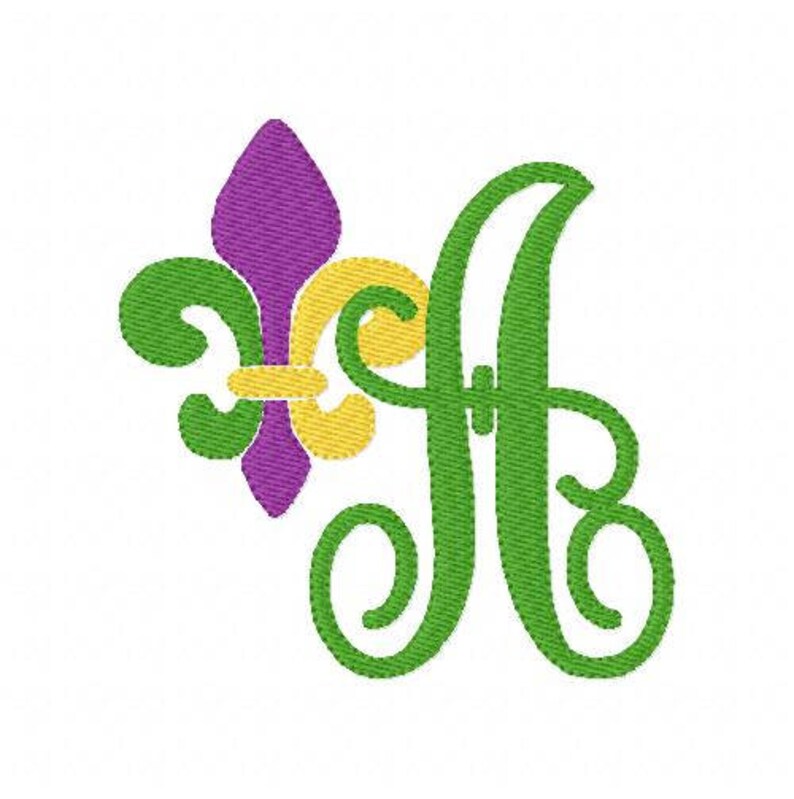 Fleur De Lis // Machine Embroidery Monogram Font Design Set // | Etsy