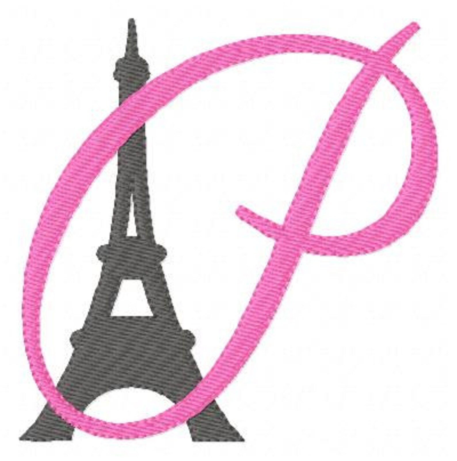 Eiffel Tower Paris Monogram Font Machine Embroidery Design Set, Machine ...