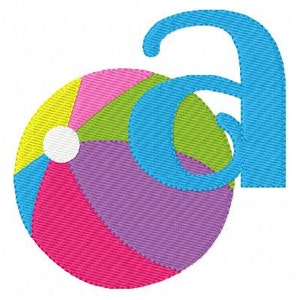 Beach Ball // Summer // Beach // Monogram Embroidery Font Design Set ...