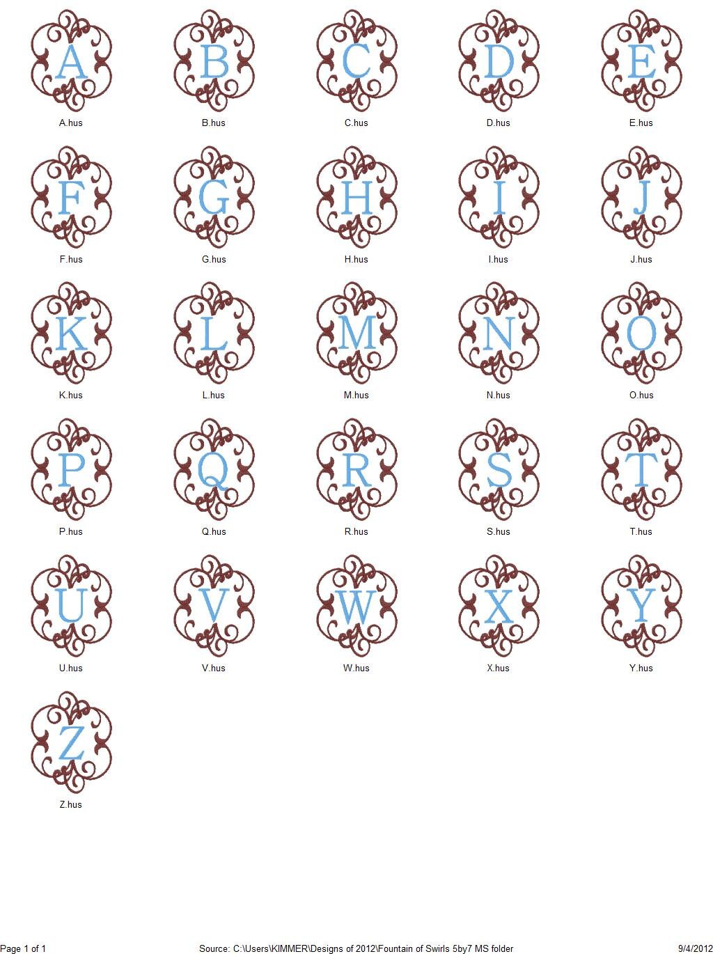 Machine Embroidery Monogram Design Set Machine Embroidery | Etsy