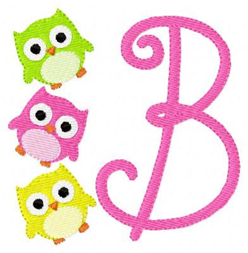 Owls Monogram Machine Embroidery Font Design Set Machine - Etsy