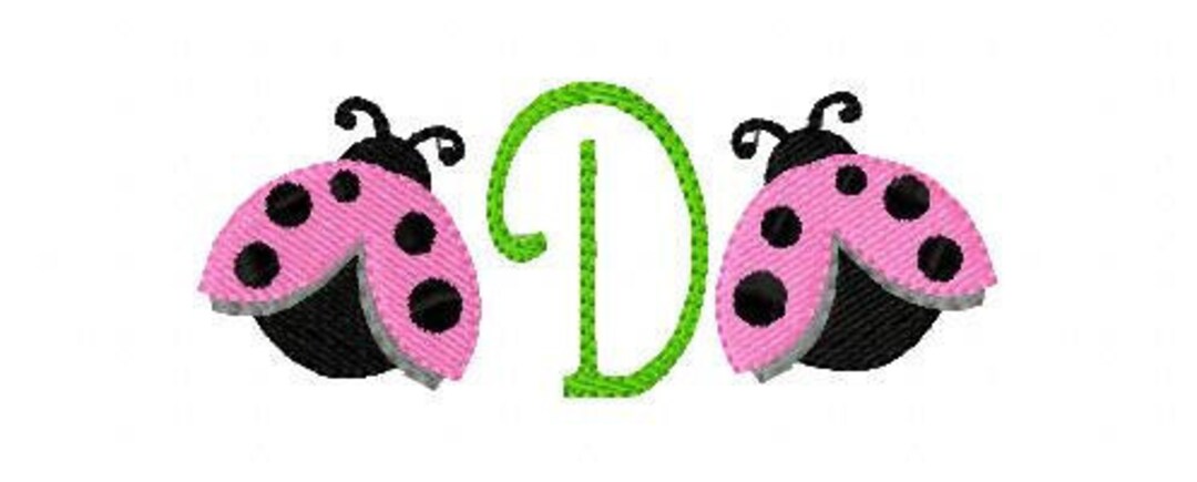 Ladybug Mini Monogram Machine Embroidery Design Set, Machine Embroidery ...