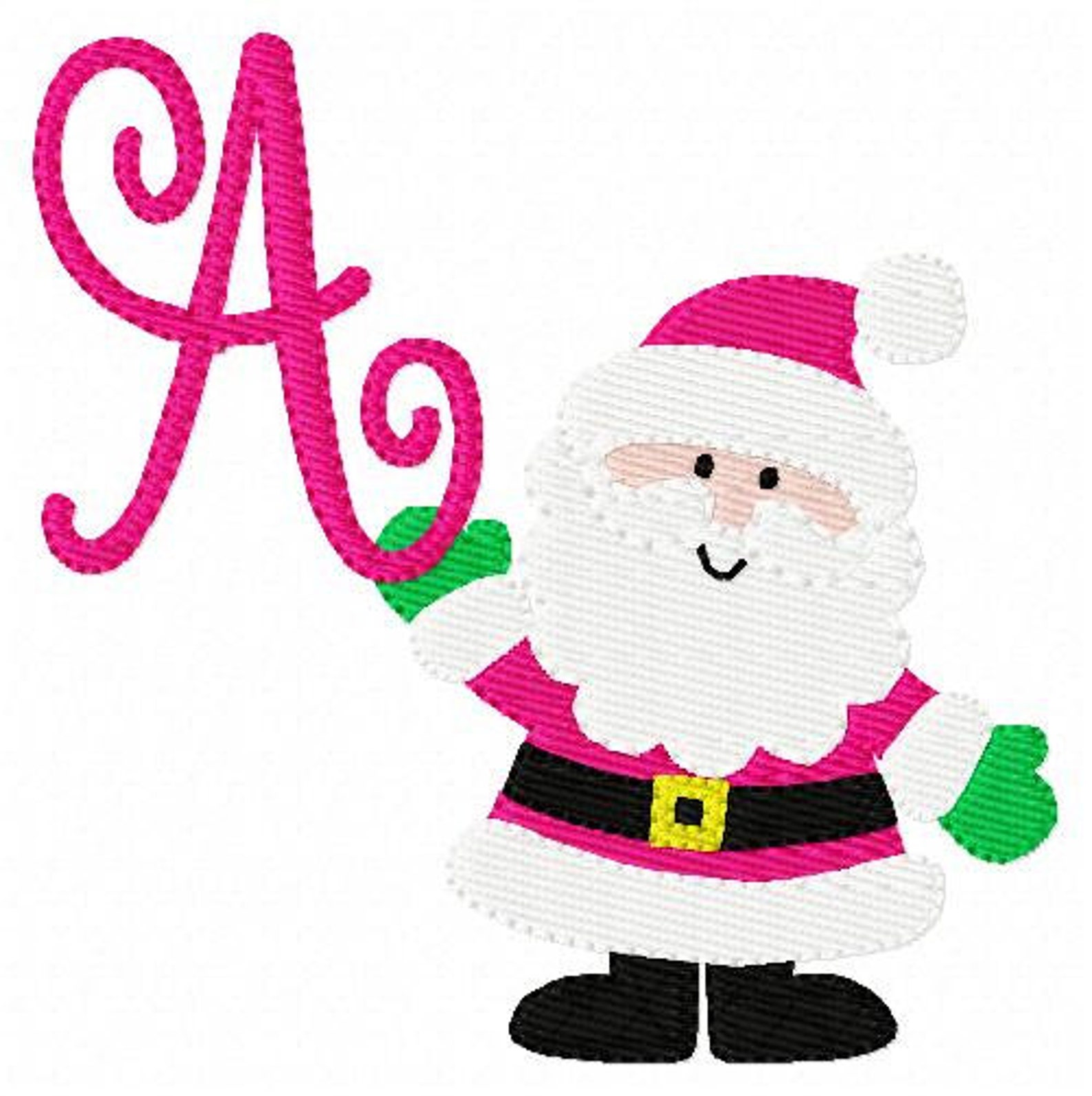 Santa is Jolly Christmas Monogram Embroidery Design Font Set - Etsy
