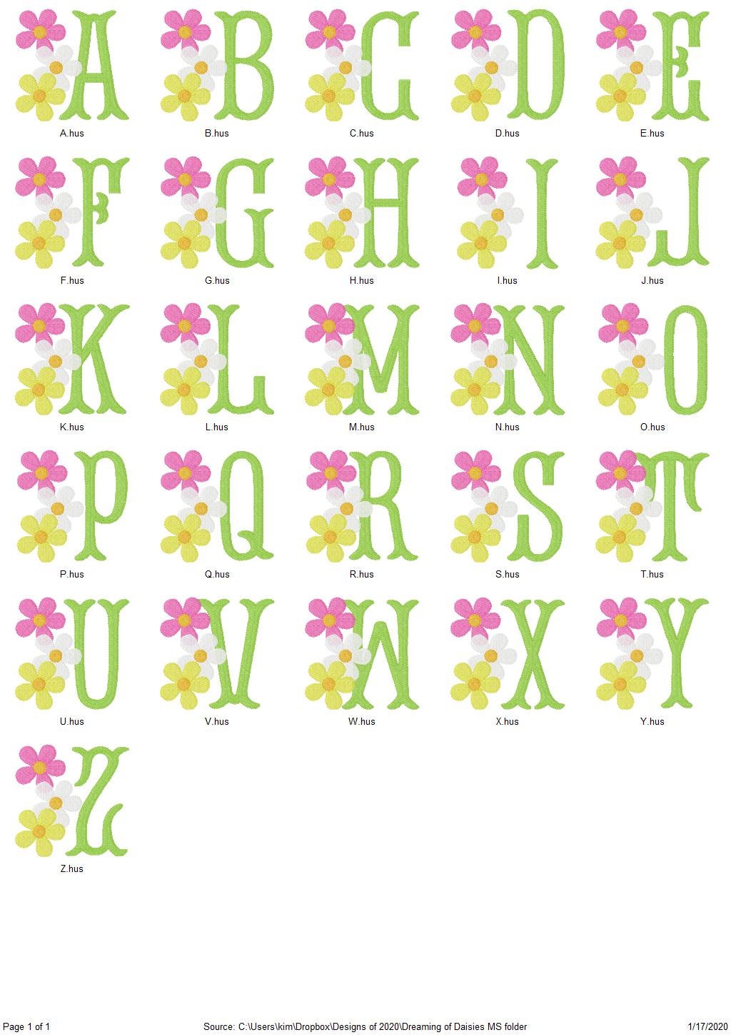 Dreaming of Daisies Monogram Embroidery Designs, Embroidery Designs ...