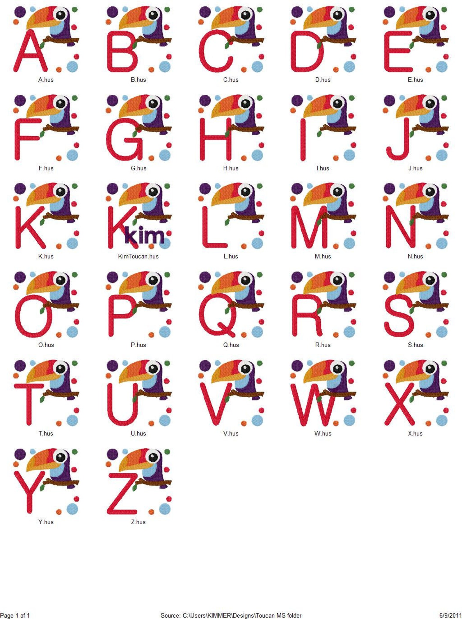 Toucan // Tropical // Monogram Embroidery Font Design Set, Machine ...