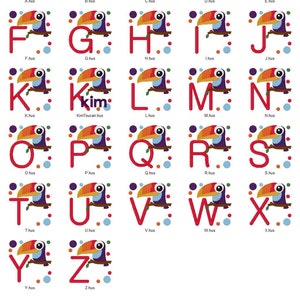 Toucan // Tropical // Monogram Embroidery Font Design Set, Machine ...