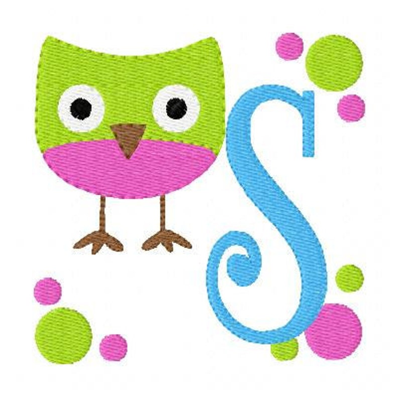 Owl Happy Monogram Machine Embroidery Design Set // Joyful - Etsy