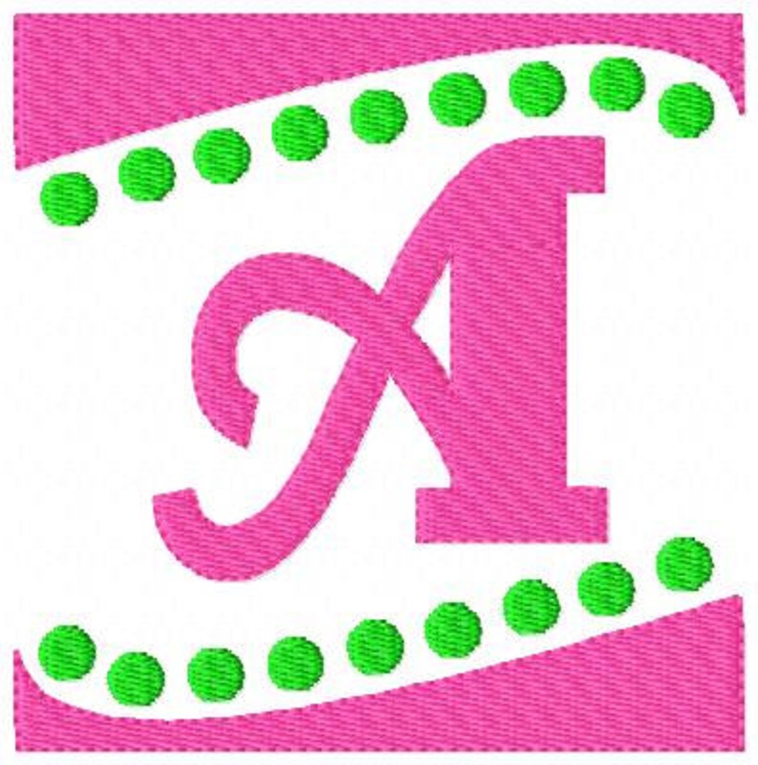 Machine Embroidery Monogram Font Design With Dots & Swirls, Machine ...
