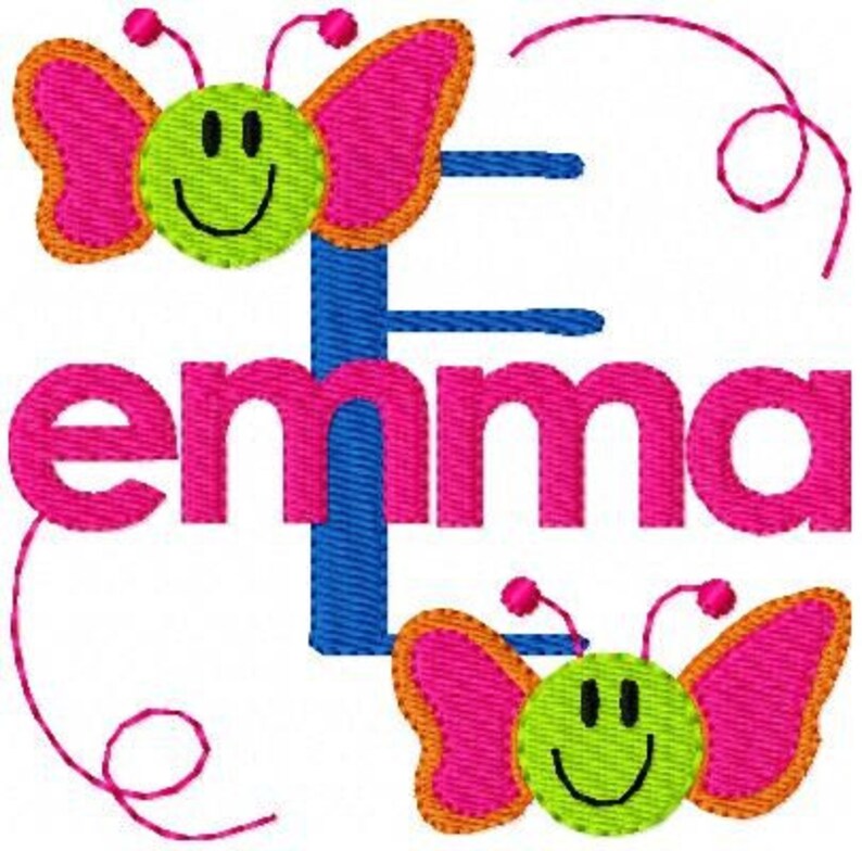 Butterfly Machine Embroidery Monogram Design Set // Emma's Butterfly ...