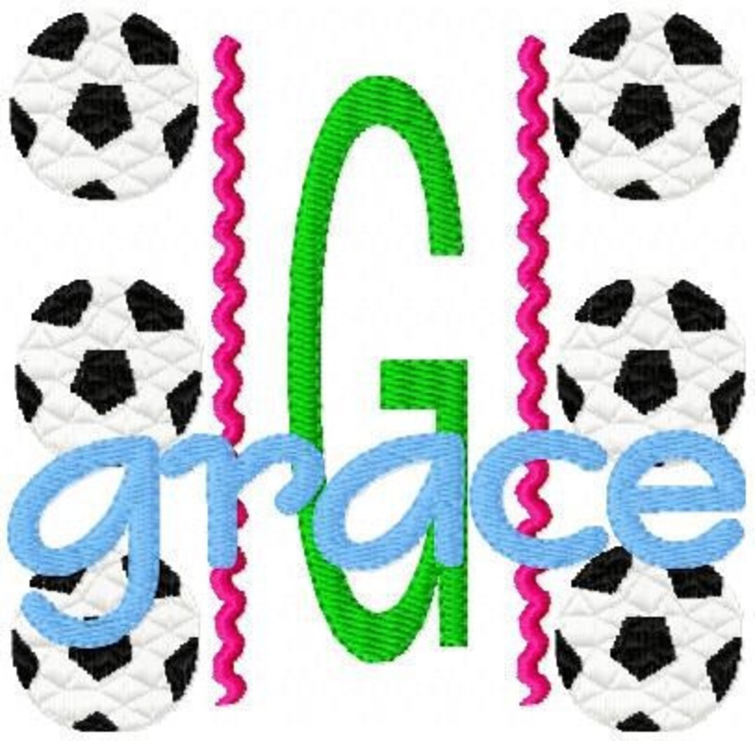 Soccer Balls // Machine Embroidery Monogram Font Set // Joyful Stitches ...