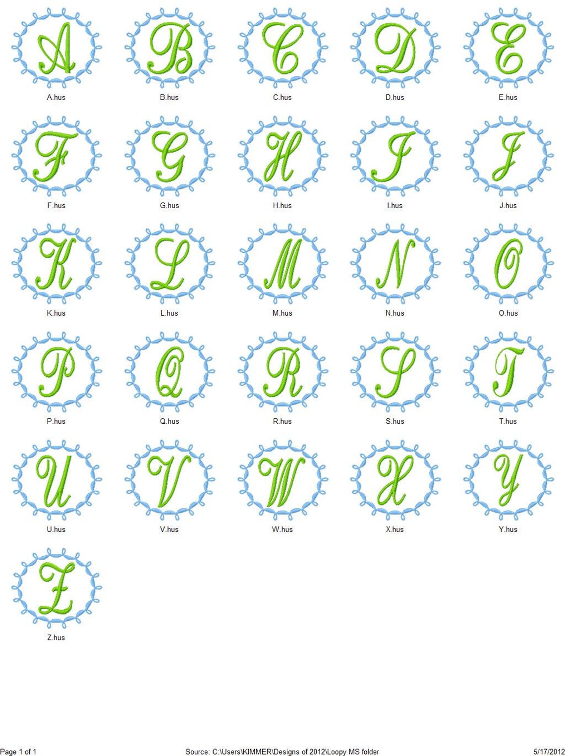 Circle With Loops Monogram Machine Embroidery Design Machine - Etsy