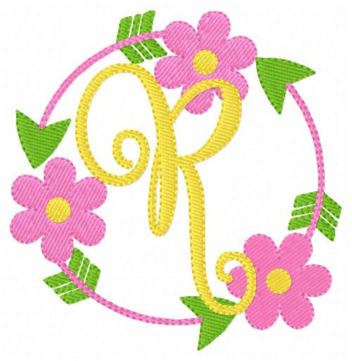 Embroidery Fonts Daisy Monogram Font Embroidery Pattern - Etsy