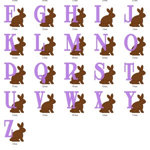 Bunny // Rabbit // Embroidery Font Design //easter Monogram // Easter ...