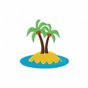 Vacation Island Machine Embroidery Design, Paradise, Palm Tree, Island ...