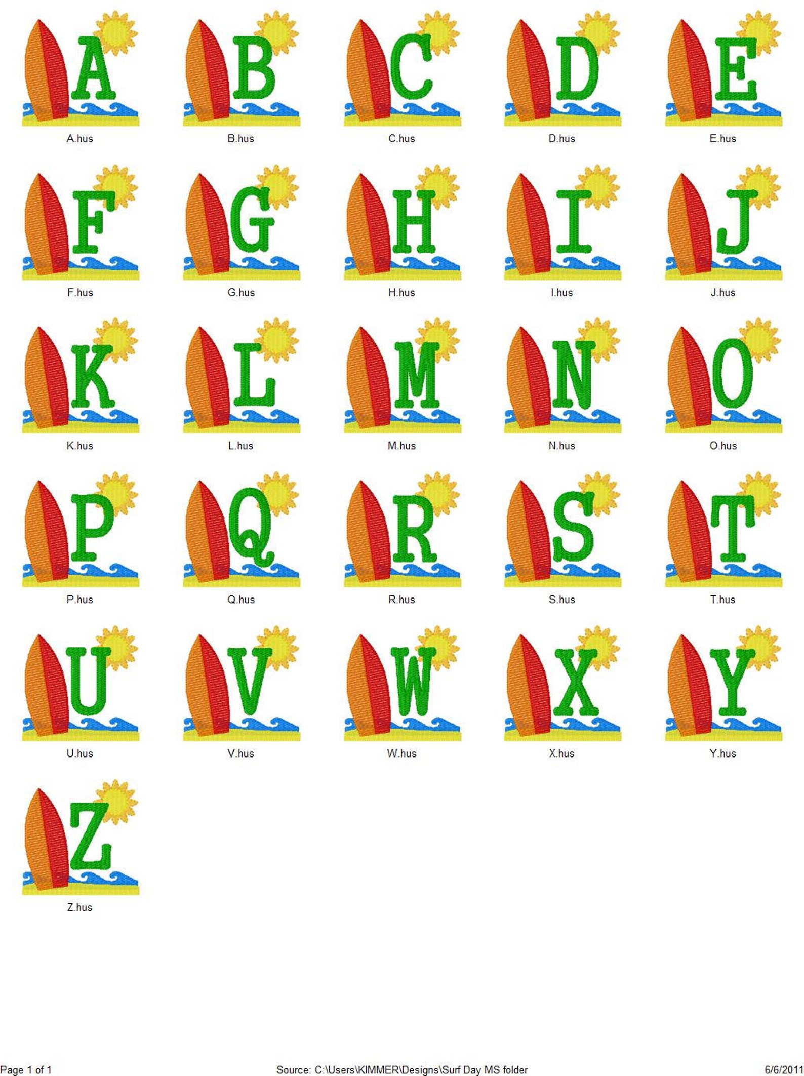 Surf Board // Monogram Embroidery Font Design Set, Embroidery Font ...