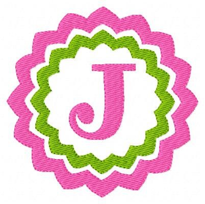 Circle Chevron Machine Embroidery Monogram Font Design Set, Machine ...