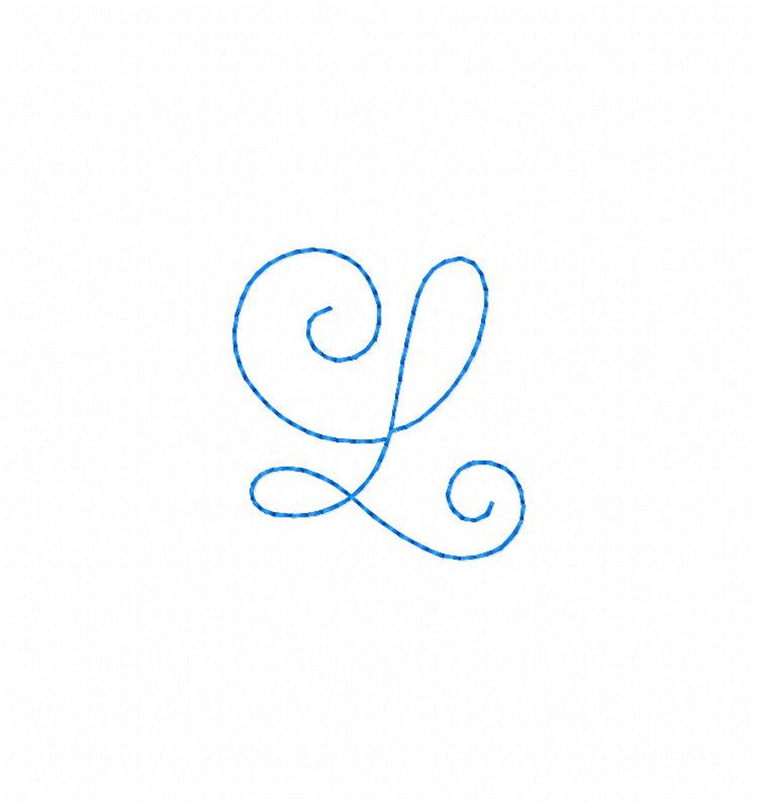 Cute Curly Thin Line Monogram Embroidery Font Design Set, Embroidery ...