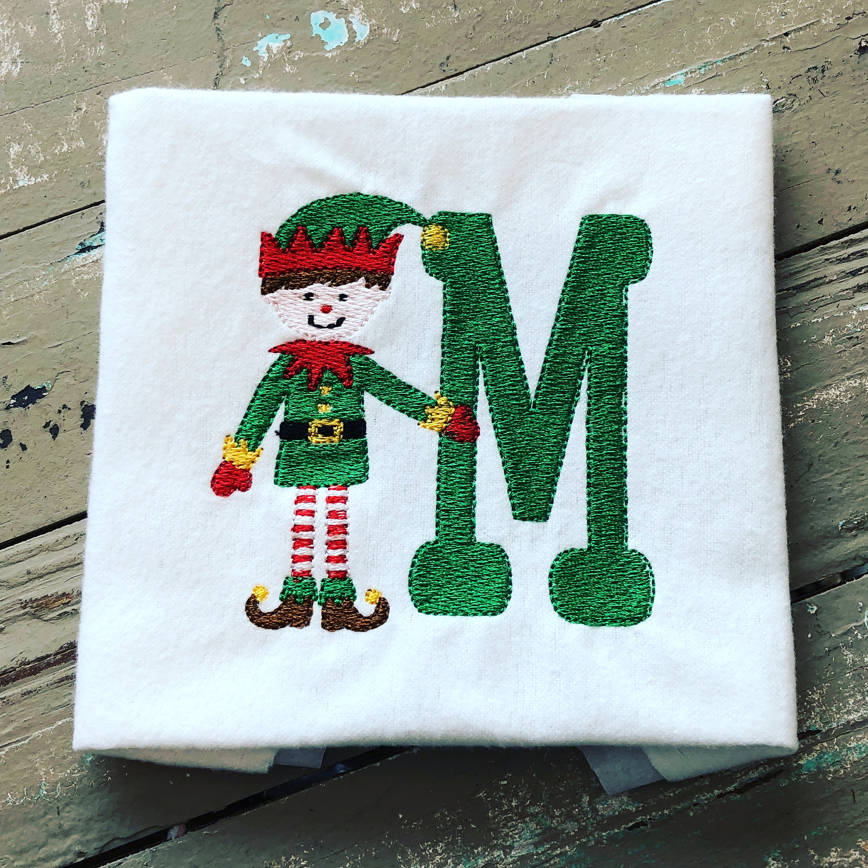 Christmas Elf Monogram Embroidery Design Font Elf Embroidery | Etsy