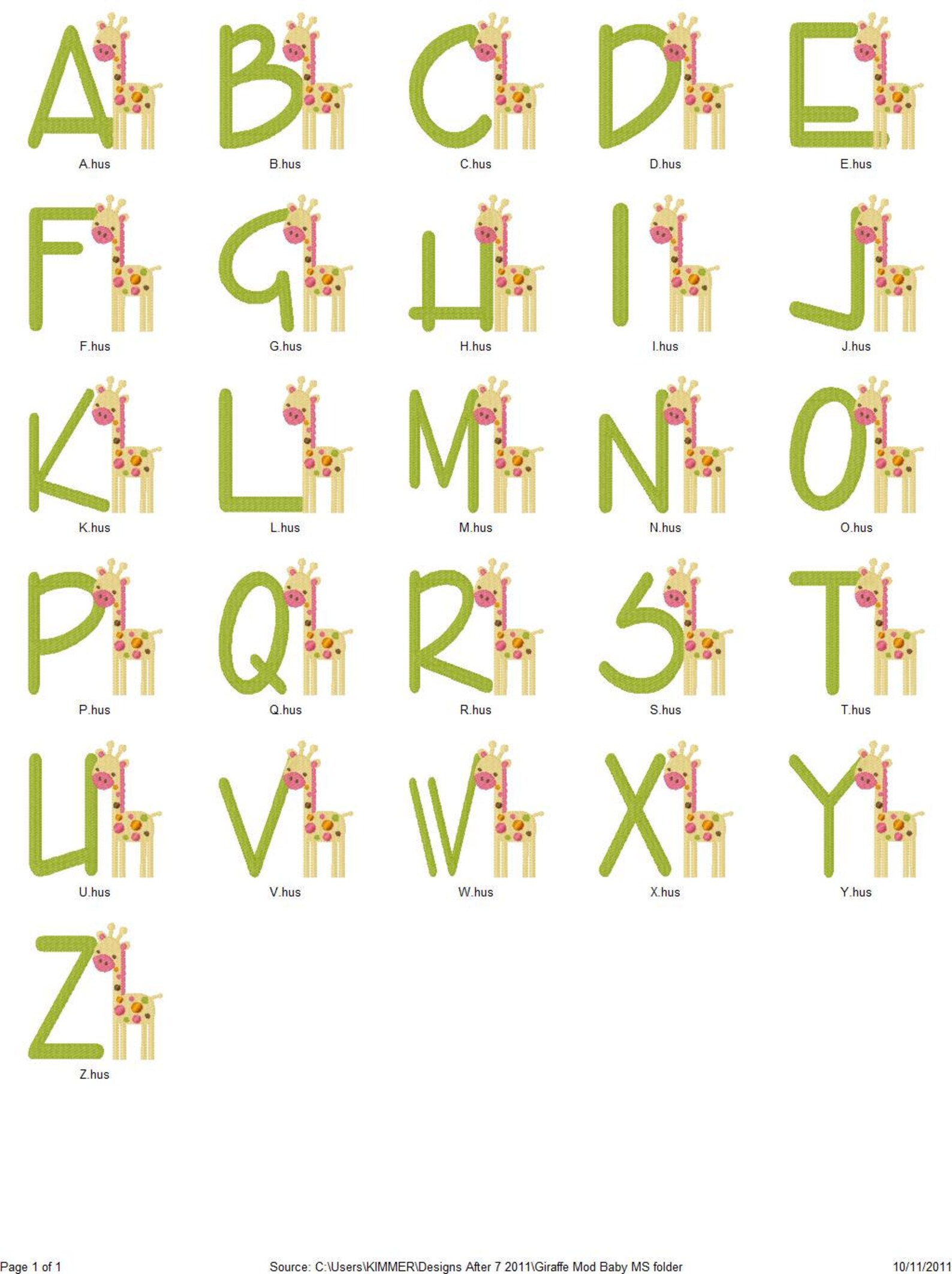 Giraffe Embroidery Font Machine Embroidery Designs Giraffe - Etsy