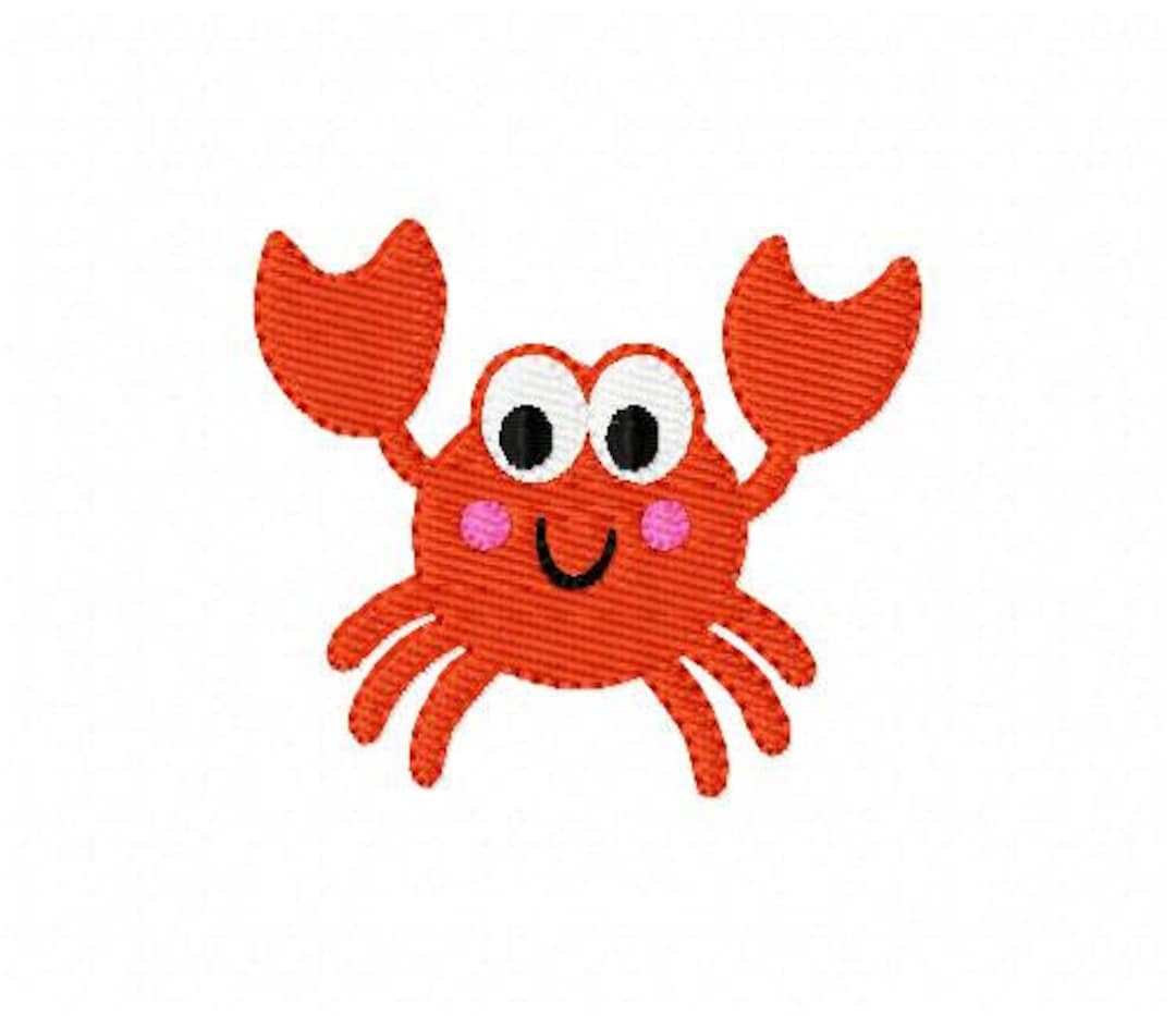 Crab Embroidery Design in 2 Sizes, Summer Embroidery Designs, Machine ...