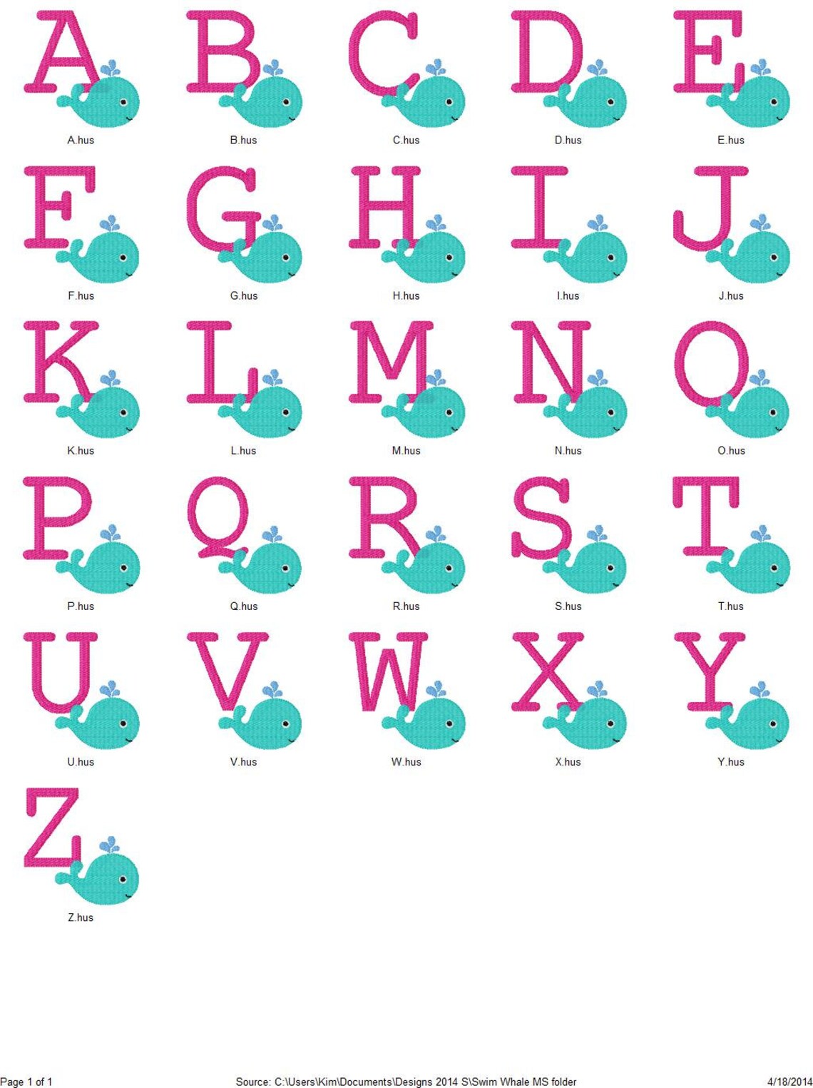 Whale Baby Monogram Embroidery Font Design Set Machine | Etsy