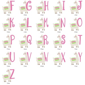 Llama Machine Embroidery Designs Monogram Font Set, Machine Embroidery ...