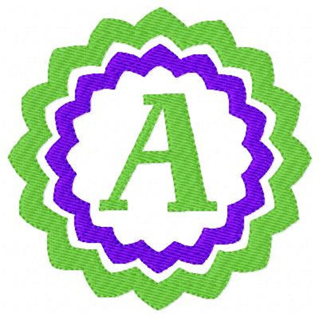 Circle // Chevron // Machine Embroidery Monogram Font Design Set ...