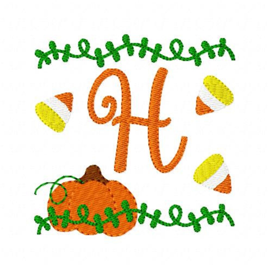 Pumpkin Patch Fun Monogram Embroidery Font Design Set // Joyful ...