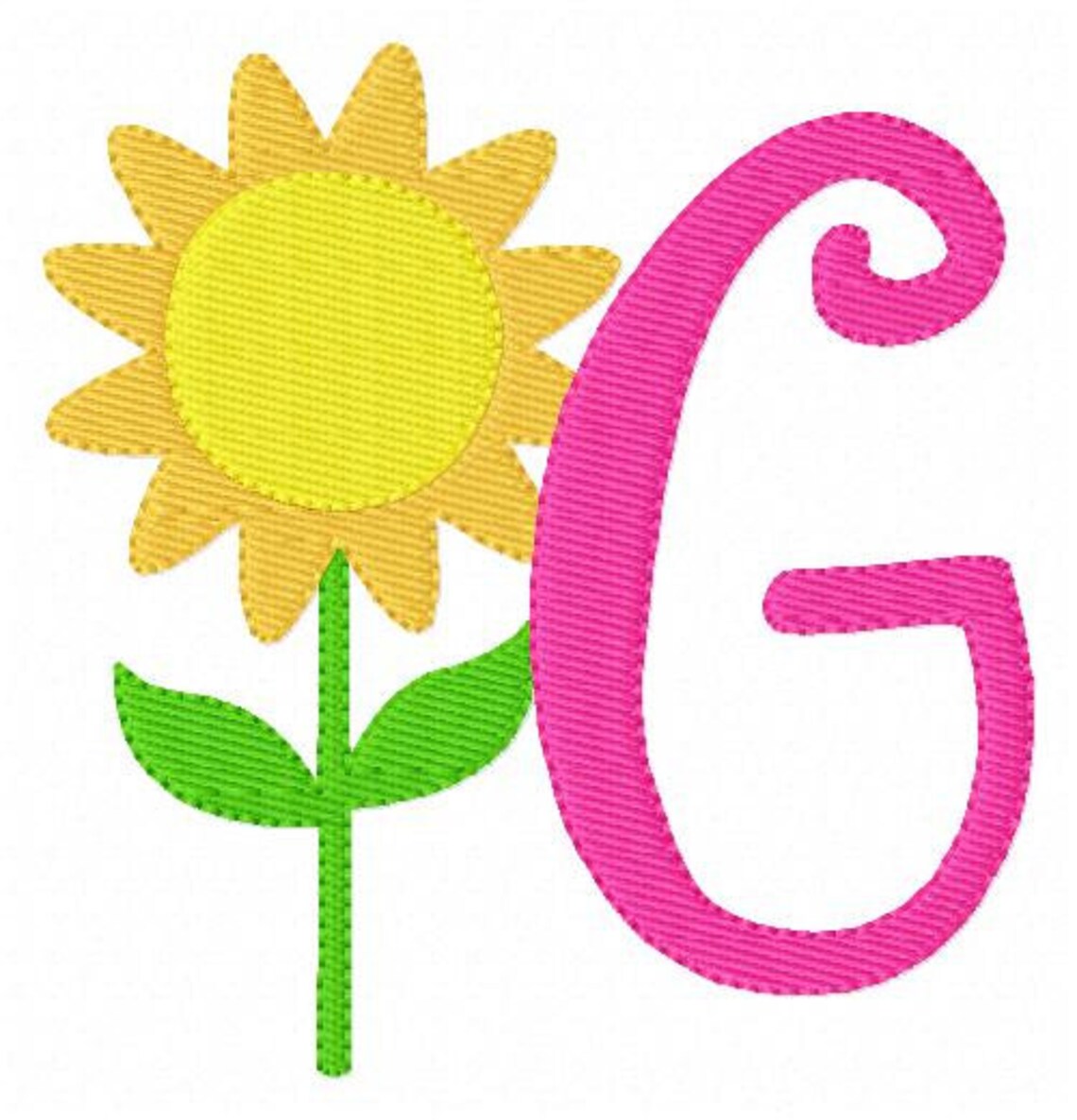 Sunflower // Machine Embroidery Monogram Font Design Set, Sunflower ...