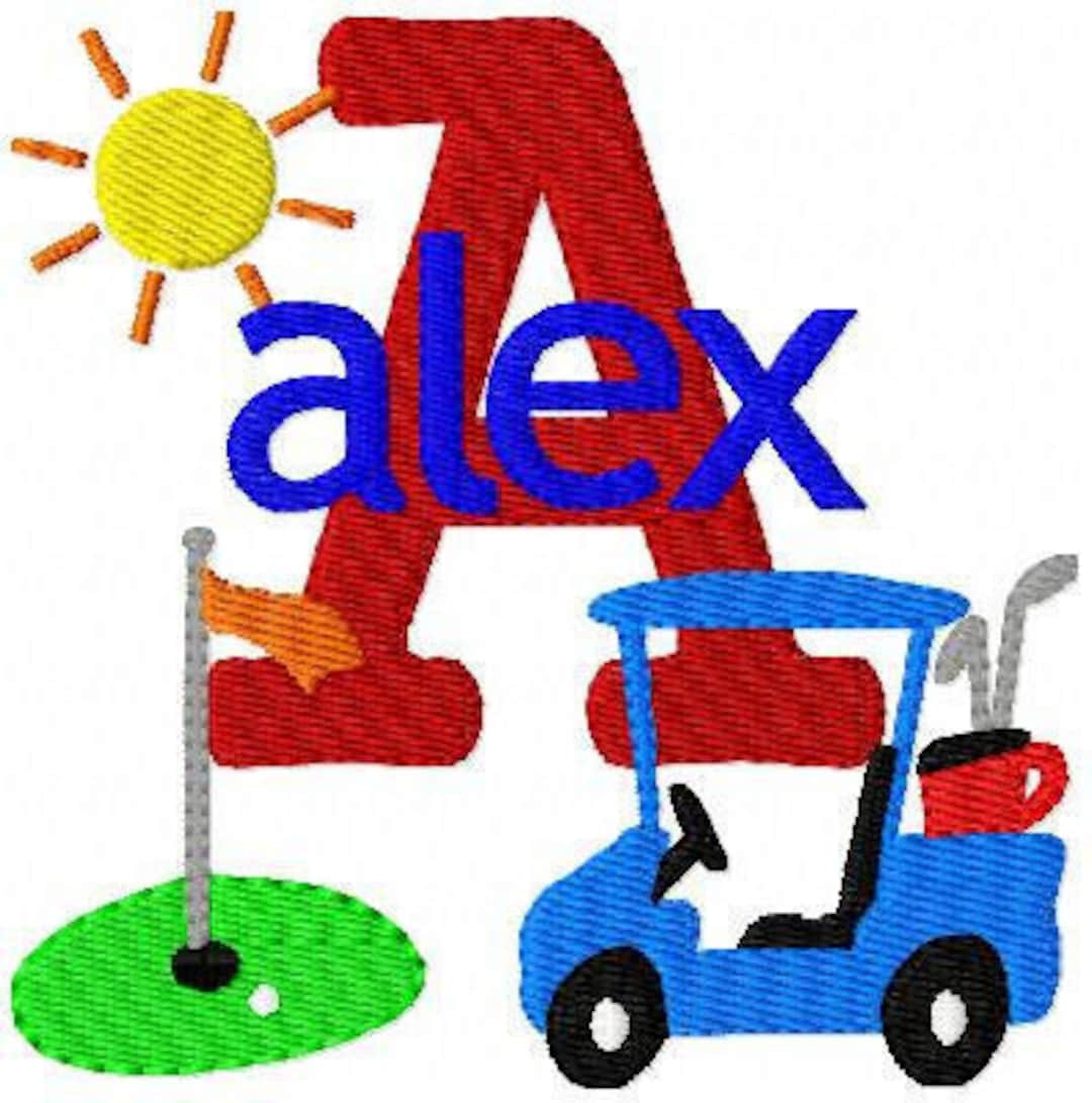 Golf // Embroidery Designs// Machine Embroidery Monogram Font Design ...