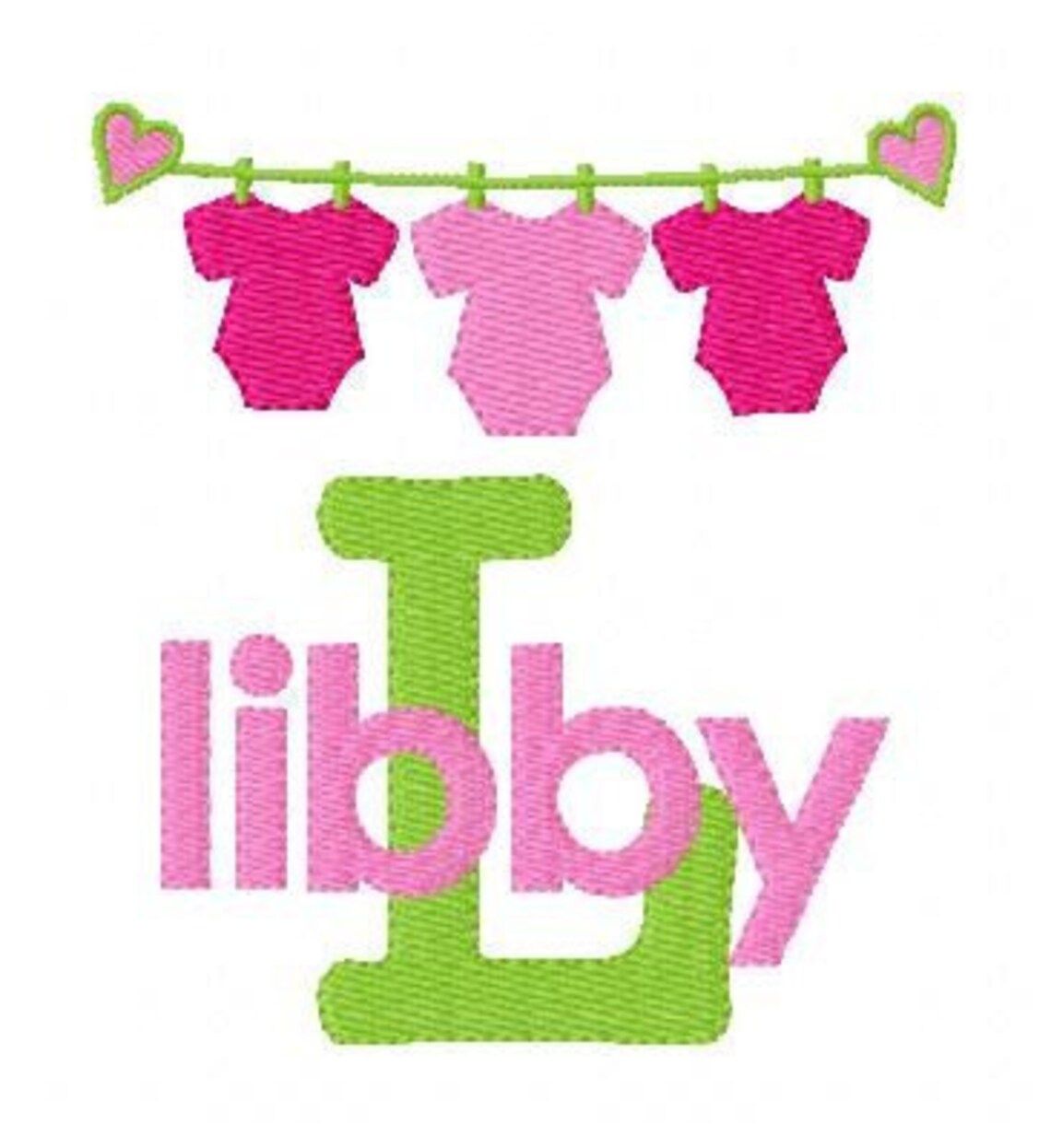 Baby Girl With Pink Monogram Machine Embroidery Design Set // - Etsy